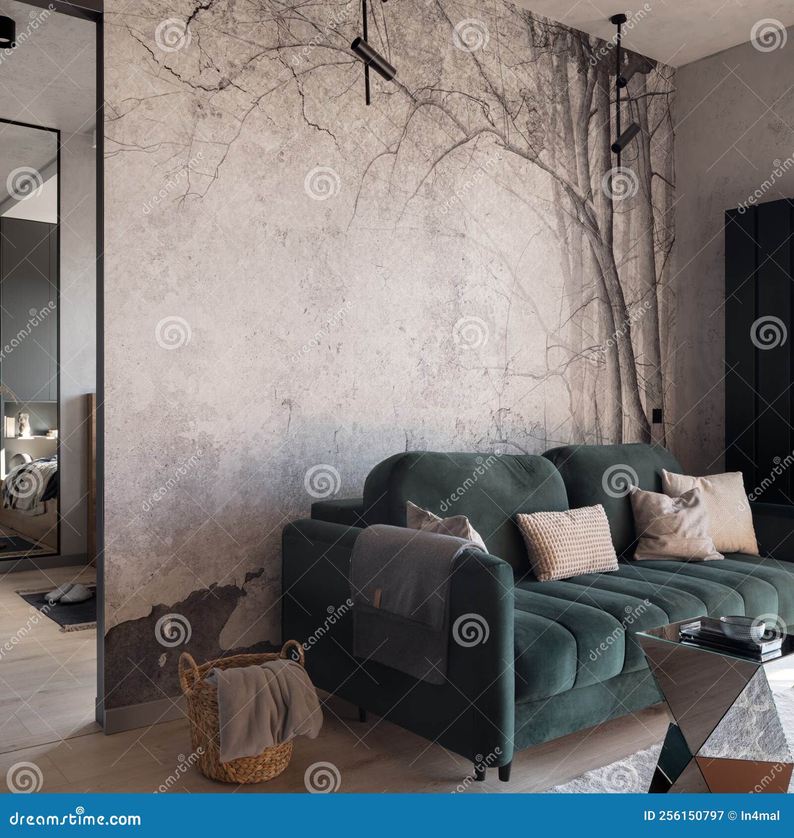 Small and Cozy Sofa in Living Room Stock Image - Image of dwelling ...