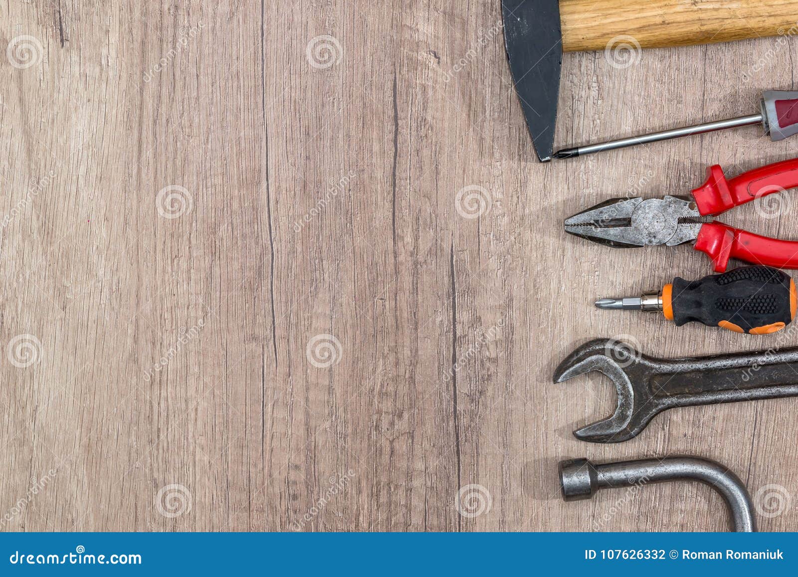 Small Craft, Work Tools on Desk. Stock Photo - Image of hammer, drill ...