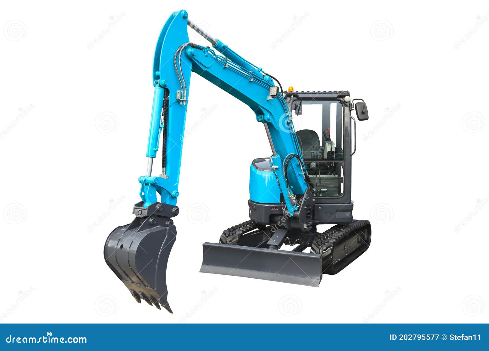 Small Crawler Excavator, Front View Stock Image - Image of mini, ground ...