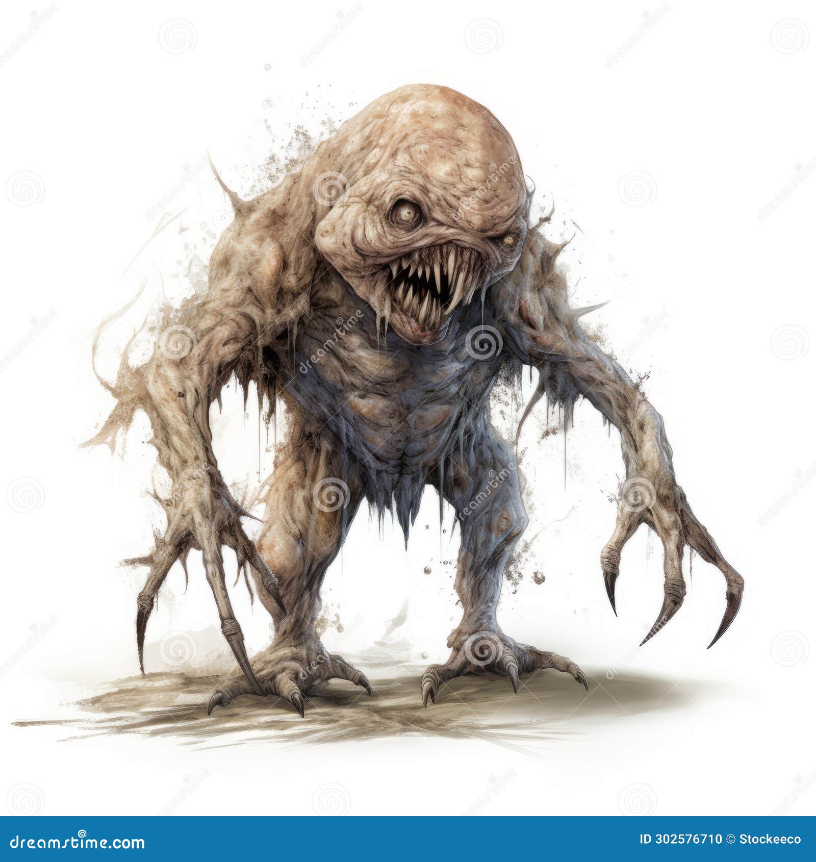 2d Fouke Monster Art Rendering in Dark Beige and White Stock ...