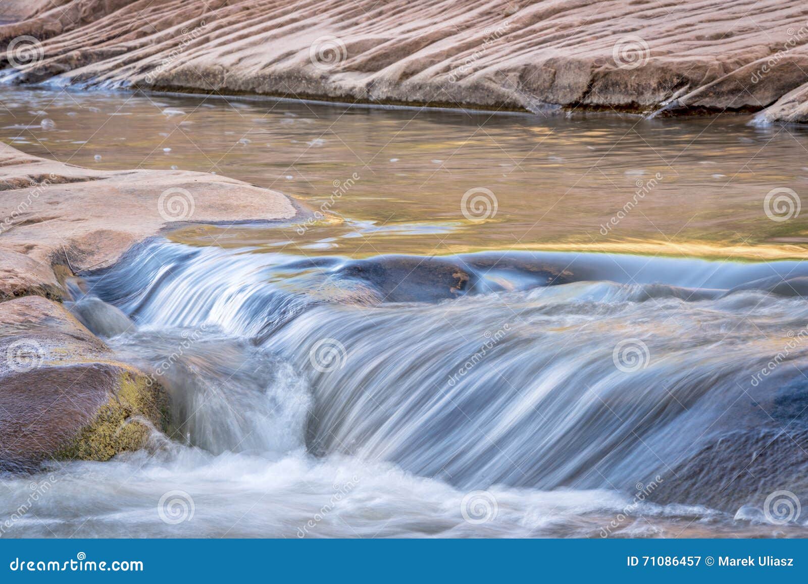 Small Creek Flowing Over Sandstone Stock Image - Image of sandstone ...