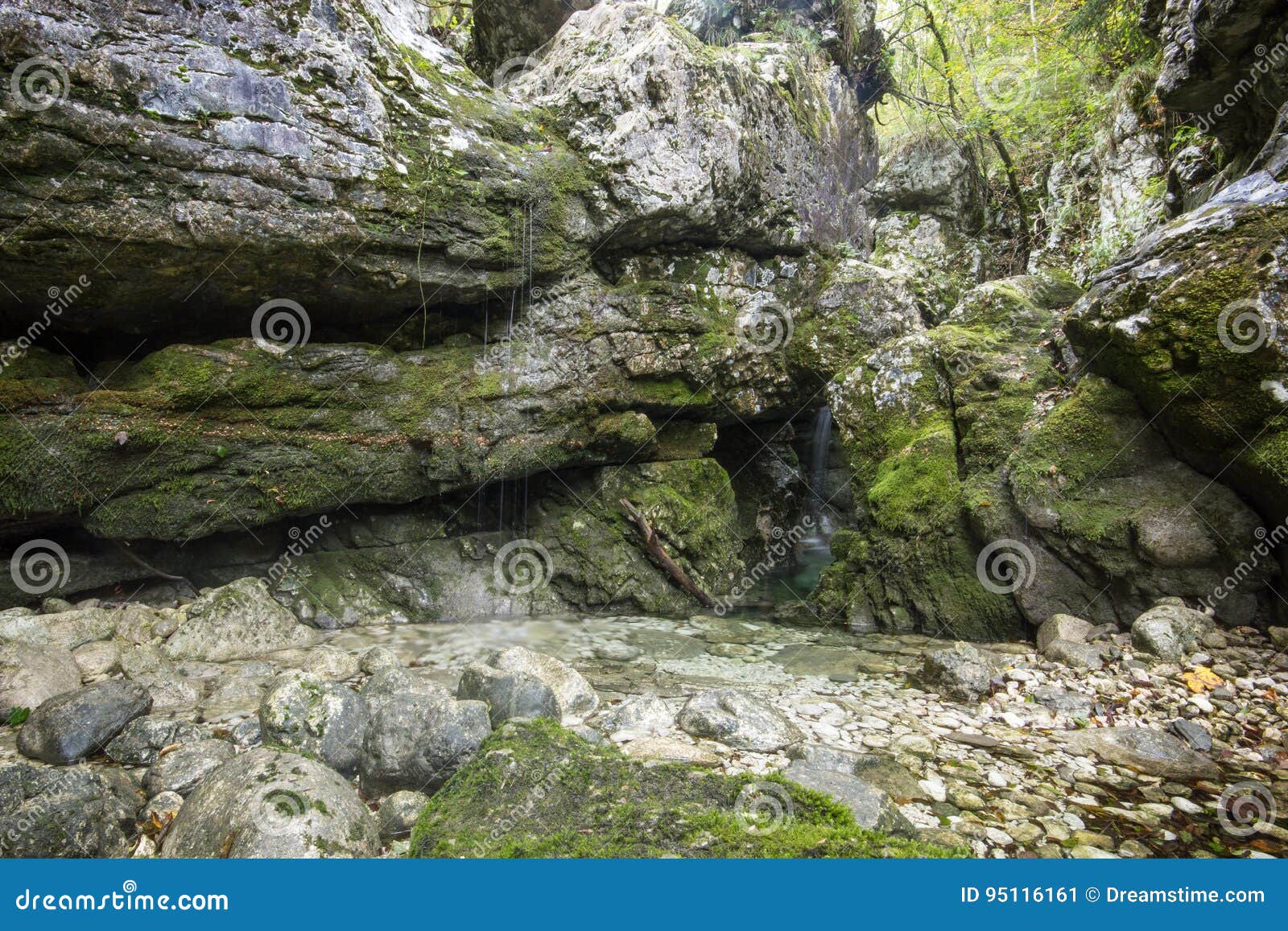 Small Creek Making Tiny Waterfalls Dripping from Rocks Stock Image ...