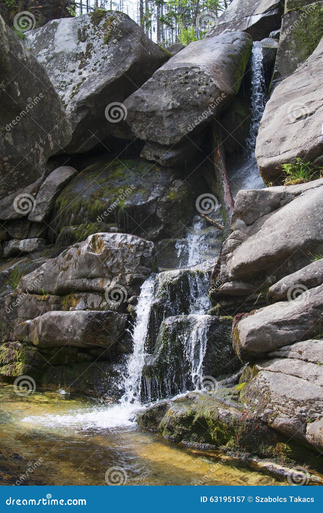 Small Creek Stream and Waterfall Stock Image - Image of bubble ...