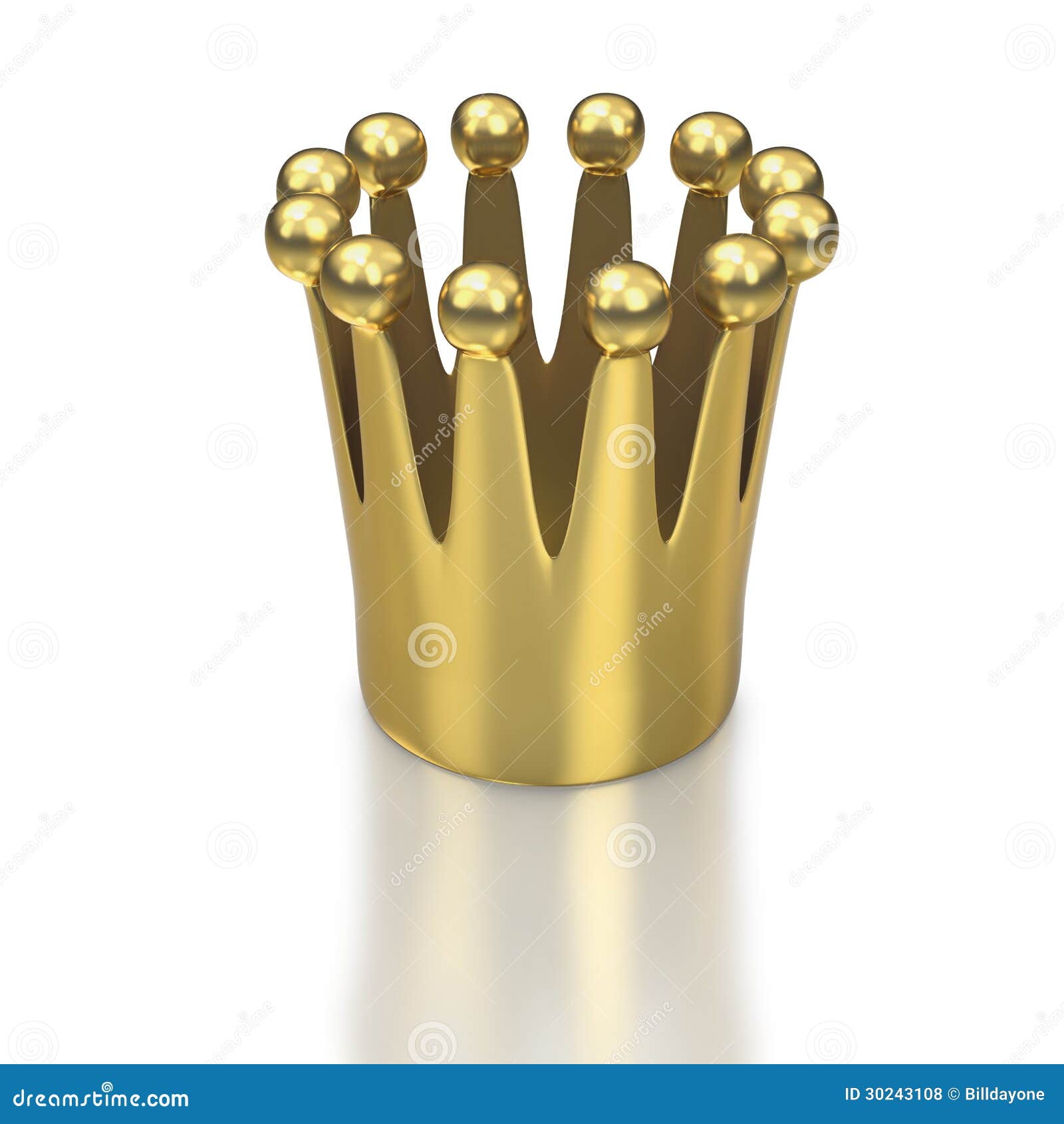 Small Crown on White Background from Below Stock Illustration ...