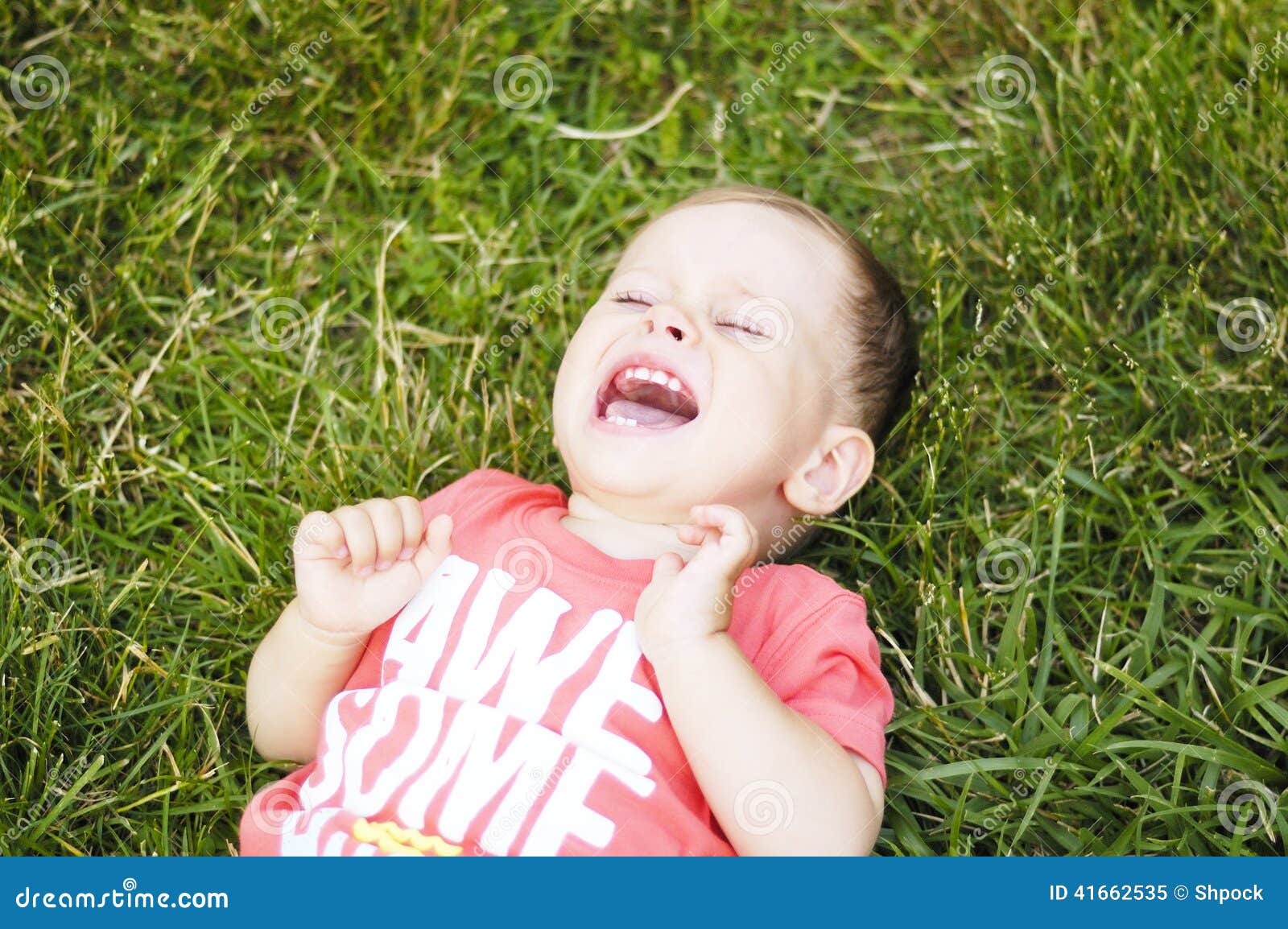 Small Boy Crying In Pain Injuring His Hand. Father Provides First Aid ...
