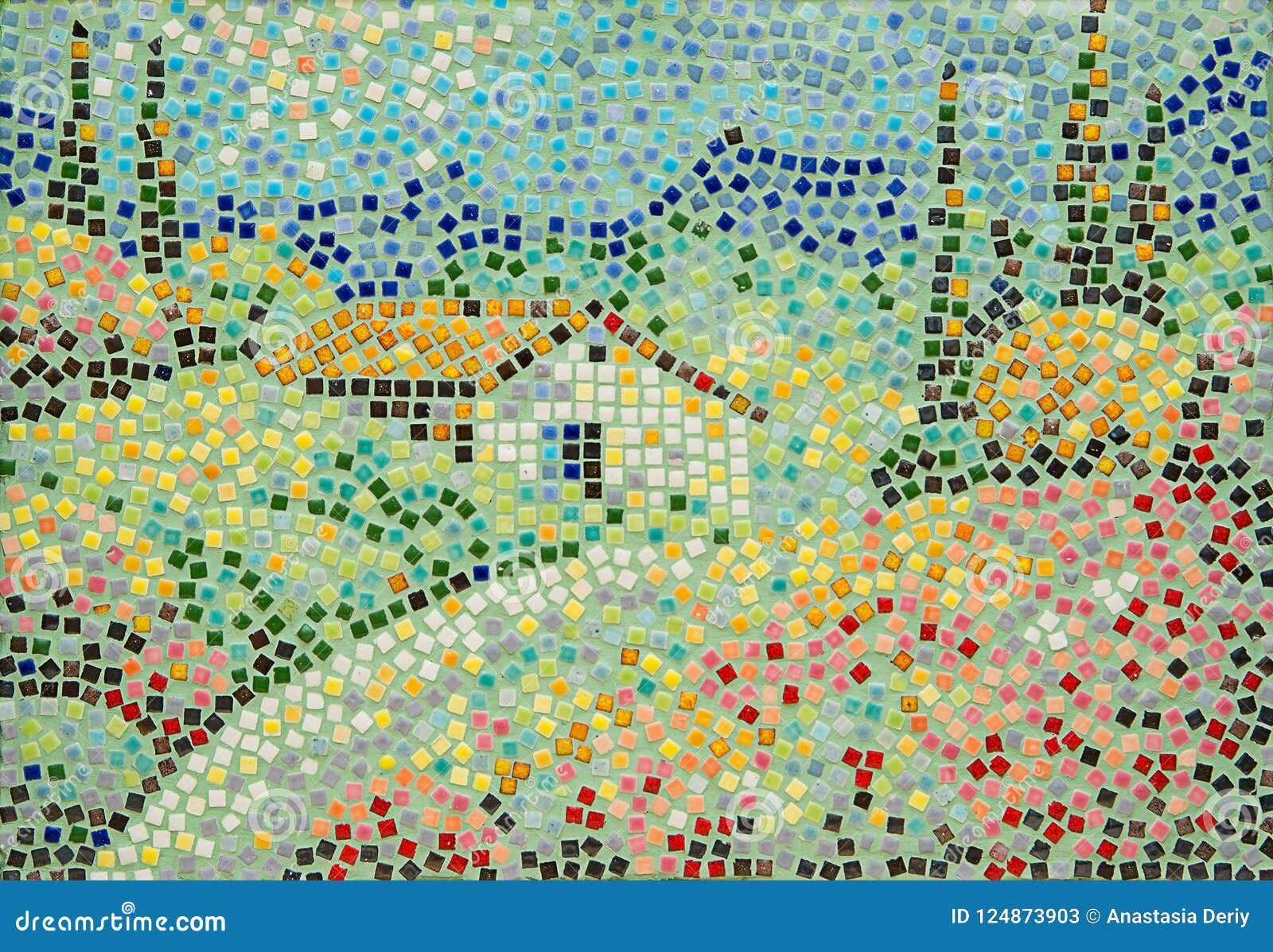 Rural Landscape Executed in the Technique of Ceramic Mosaic Stock Image ...