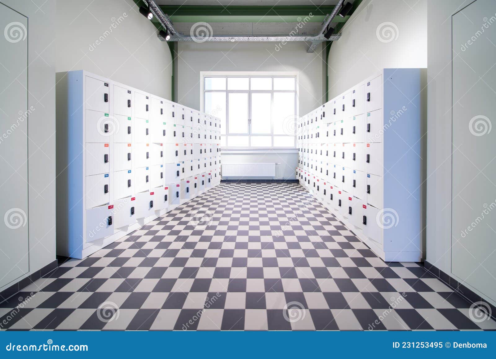Small Cupboards in Corridor Stock Image - Image of cabinet, drawers ...