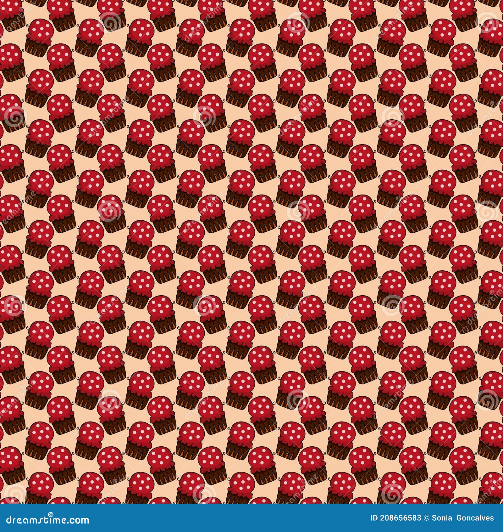 Small Cupcake Texture Seamless Pattern Stock Illustration ...