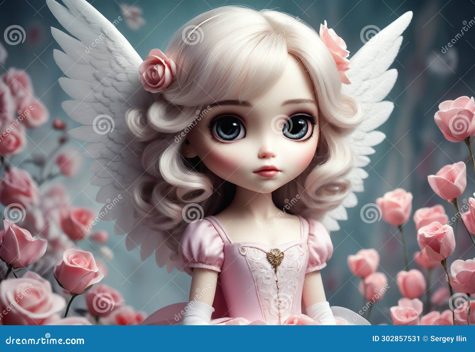 Small Cute Baby Angel. Generative AI Stock Illustration - Illustration ...