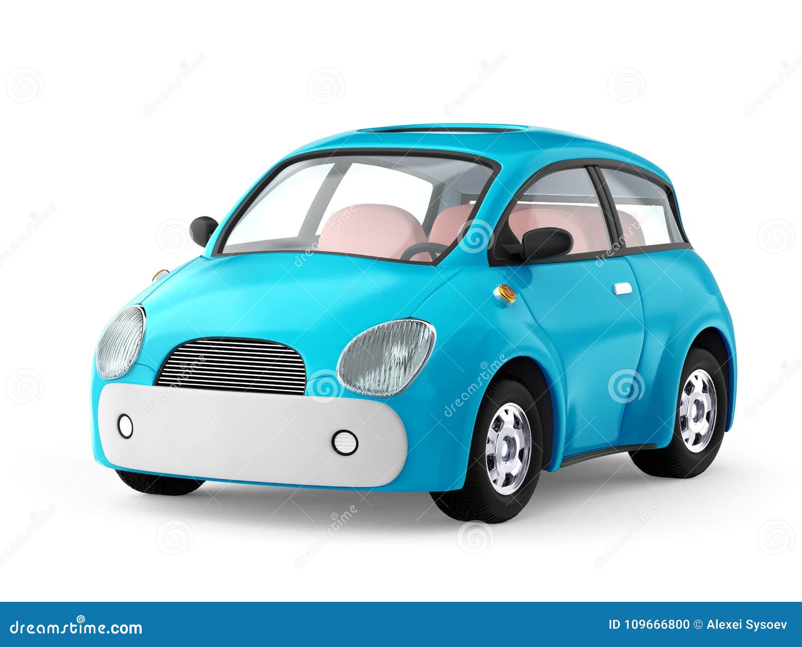 Small cute blue car stock illustration. Illustration of automobile ...