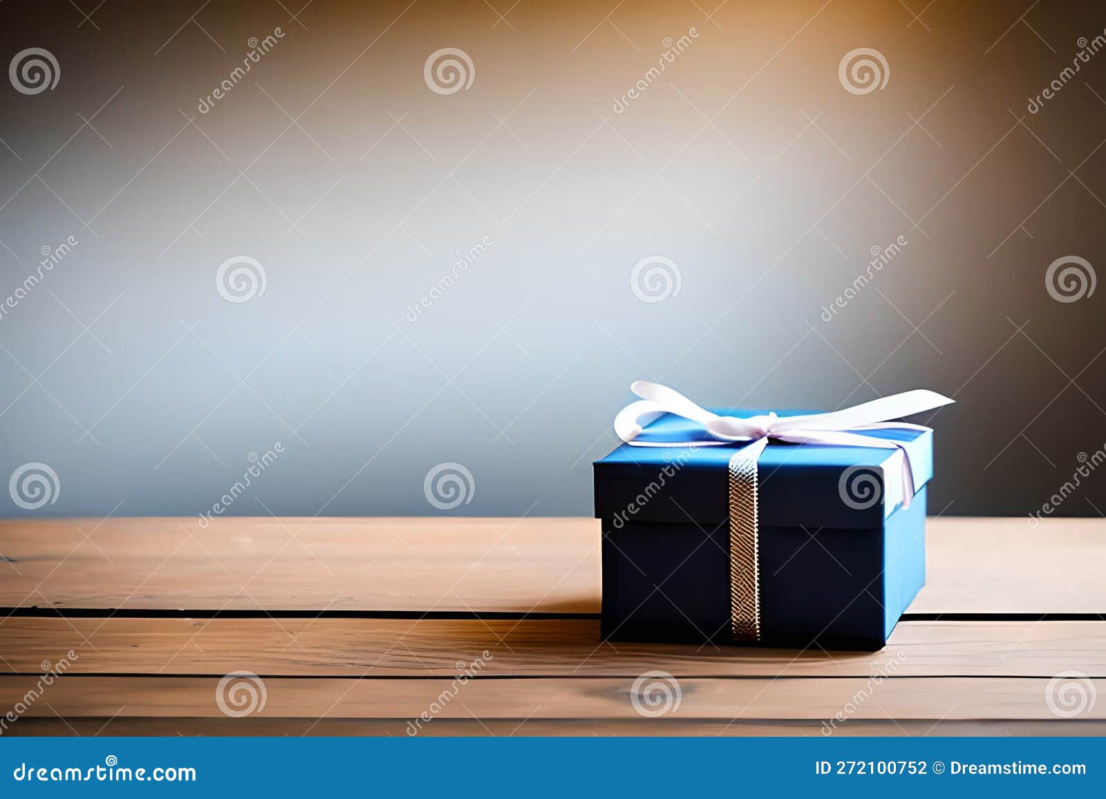 Small Cute Blue Gift Box with Studio Shot Indoor with Some Negative ...