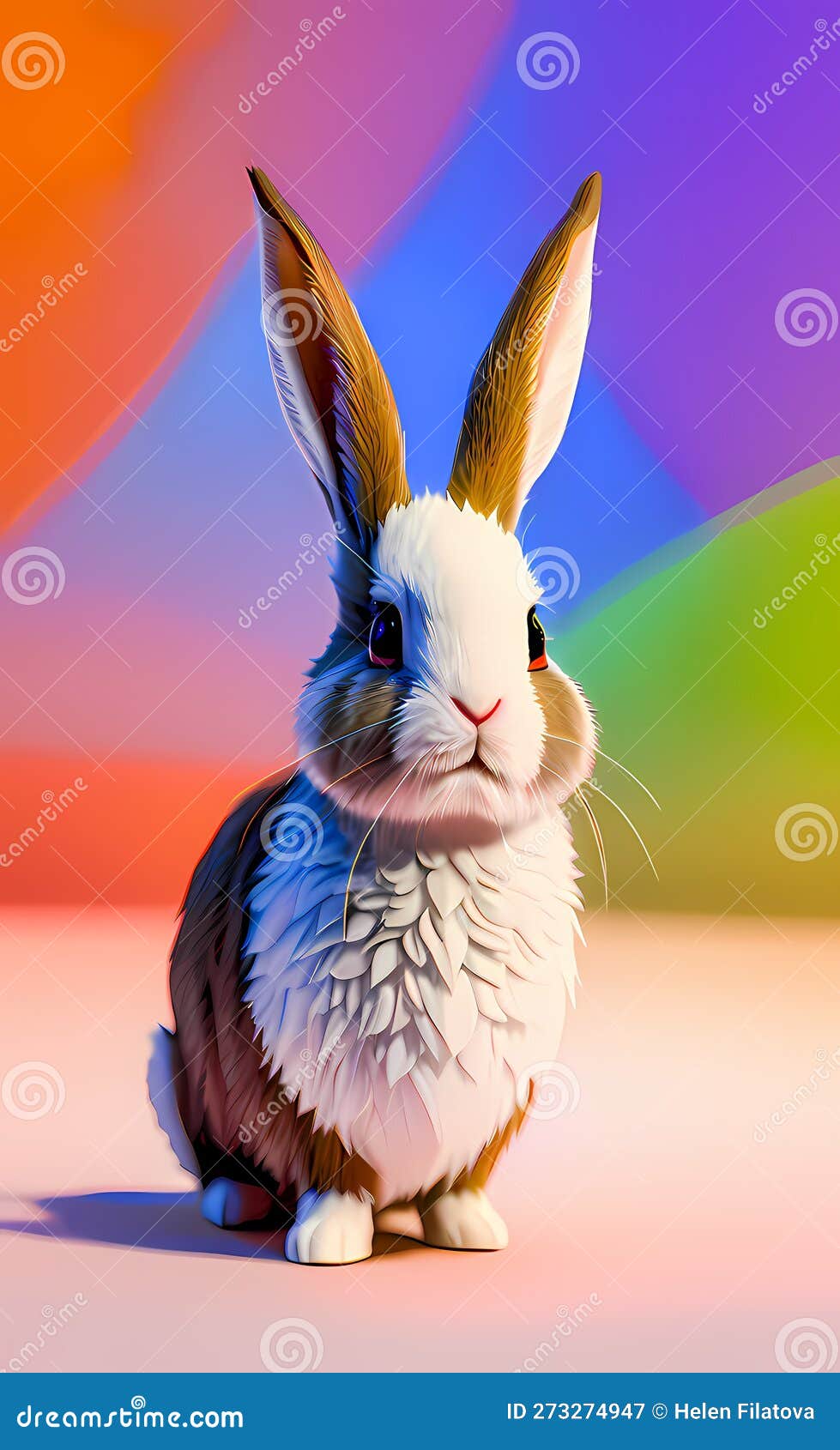 Small Cute Bunny on Isolated Background Stock Illustration ...