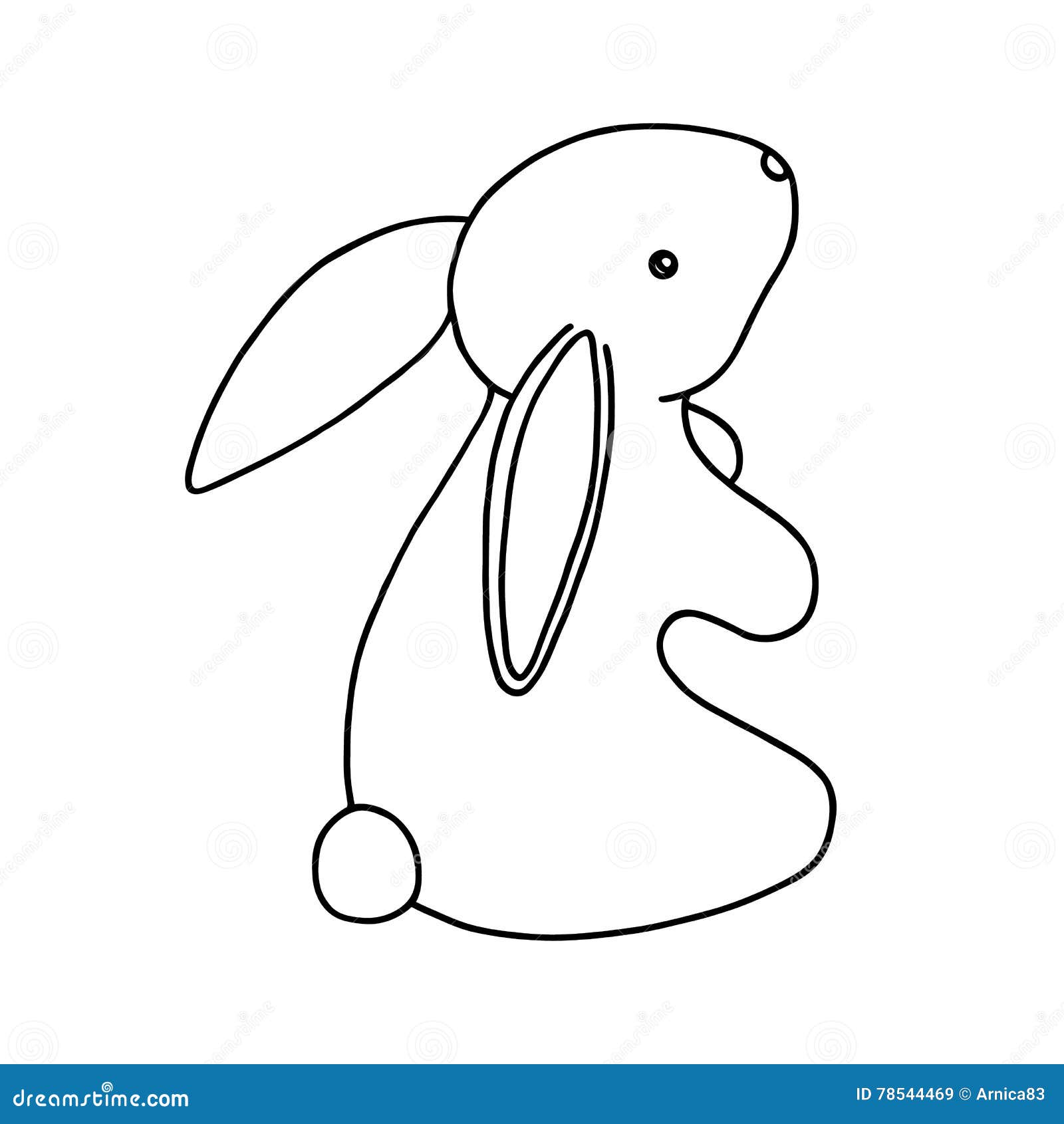 Small cute cartoon bunny stock vector. Illustration of cute - 78544469