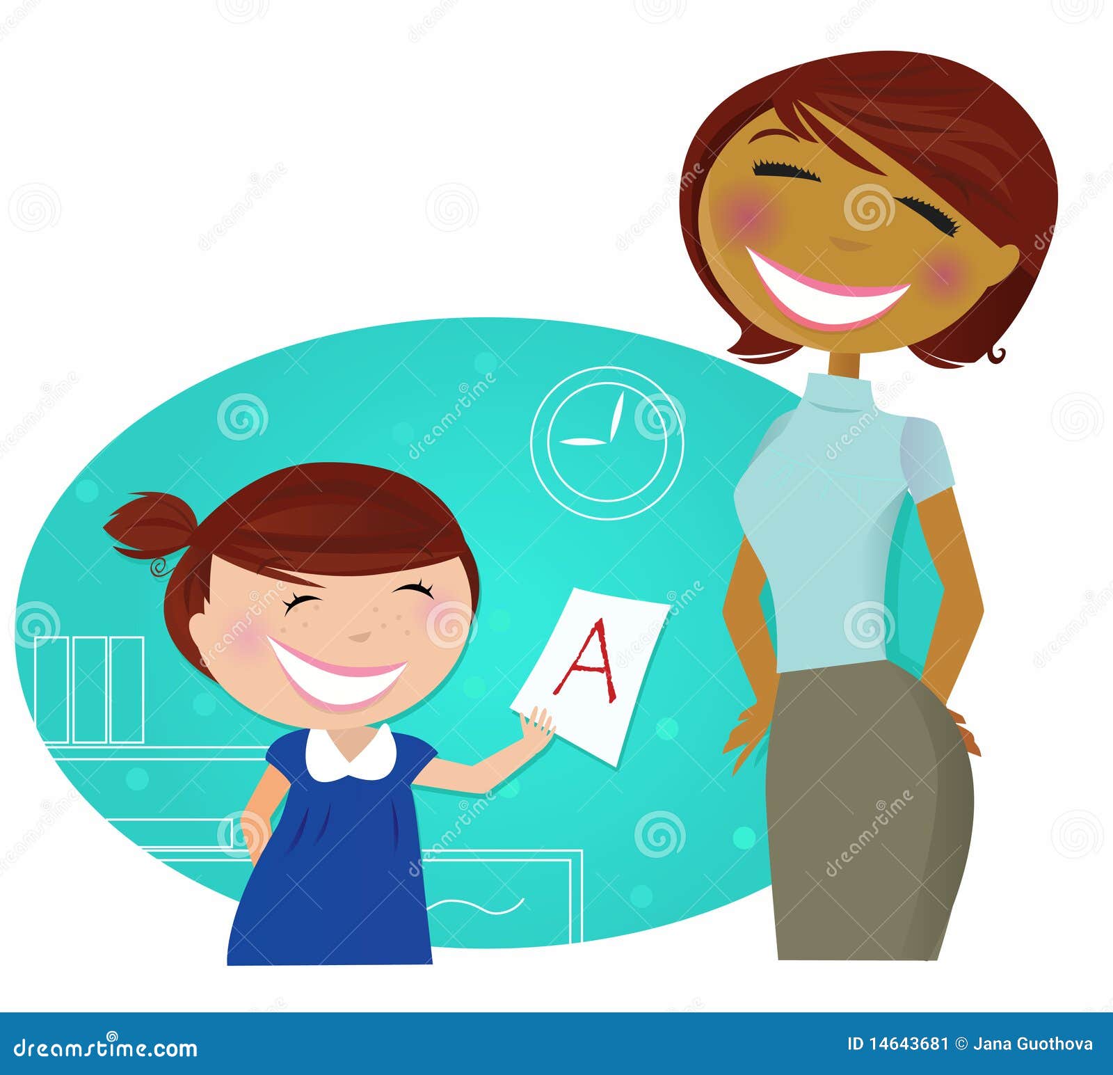 Small Cute Child Come To Home with Good Grades Stock Vector ...
