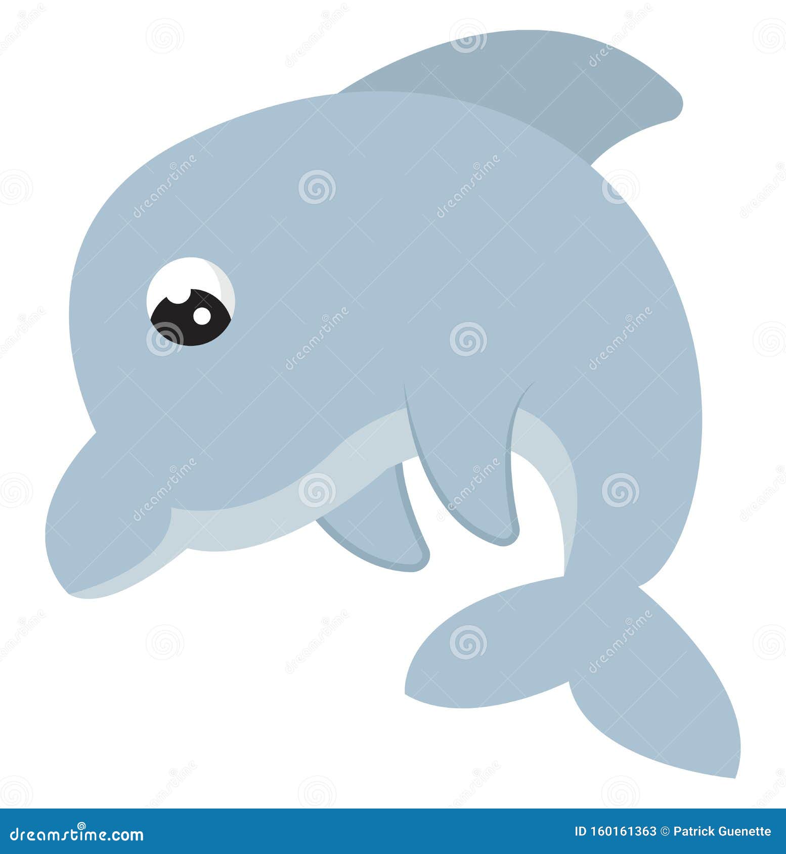 Cute Dolphin, Vector or Color Illustration Stock Vector - Illustration ...