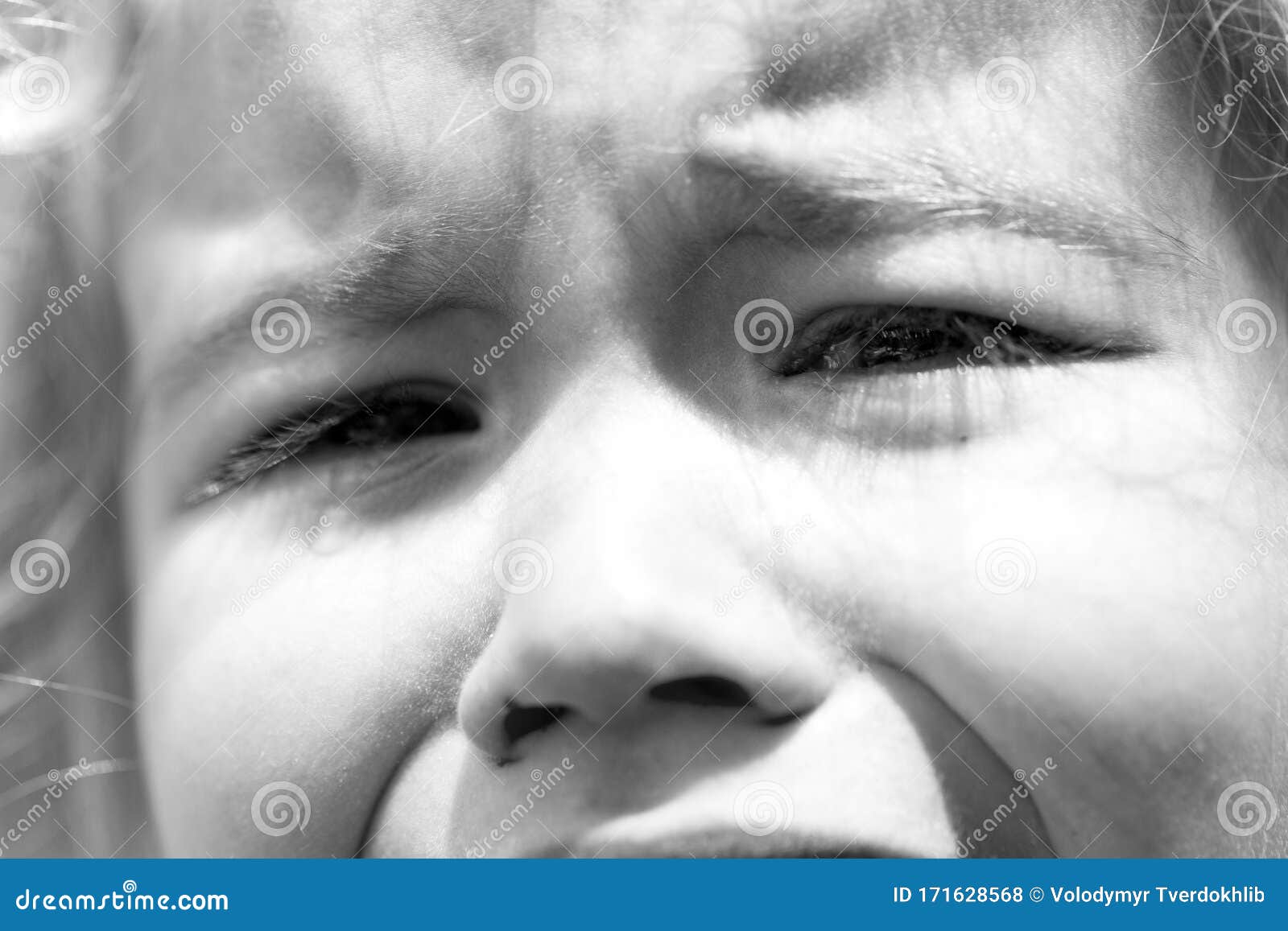 Small Cute Girl is Crying. Sad Child. Stock Photo - Image of funny ...