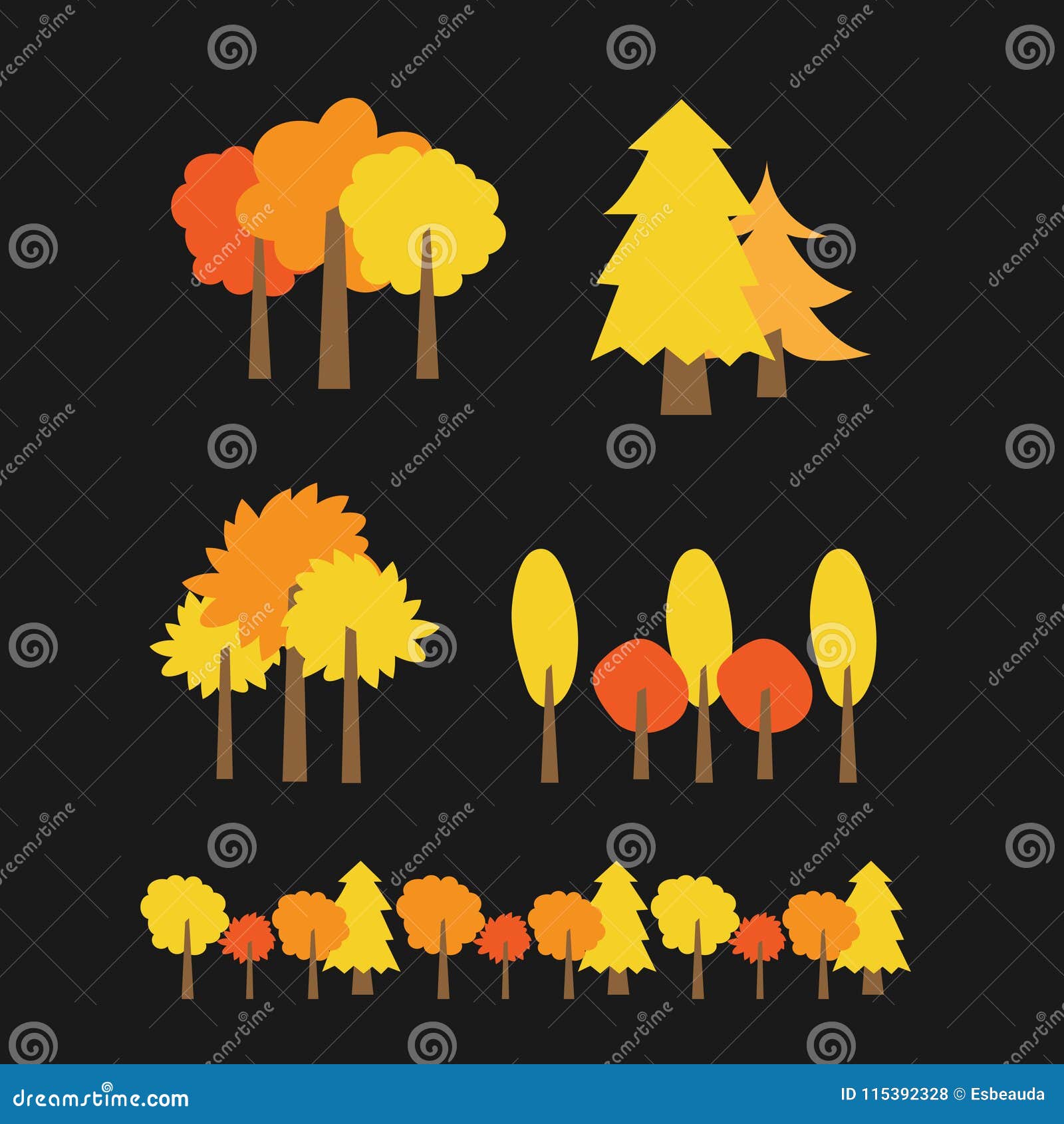 Small Cute Modern Cartoon Tree Stock Vector - Illustration of leaf ...