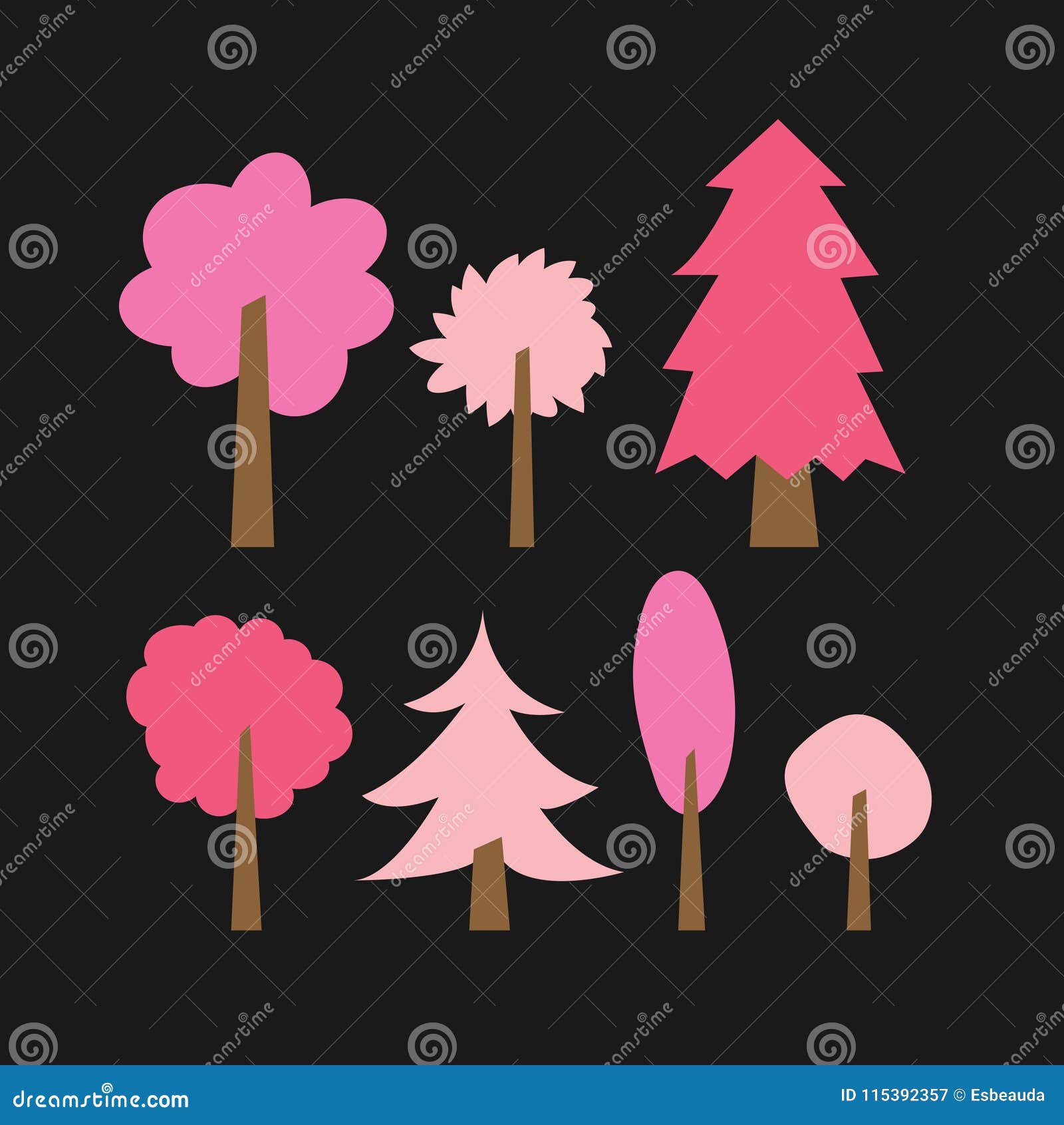 Small Cute Modern Cartoon Tree Stock Vector - Illustration of concept ...