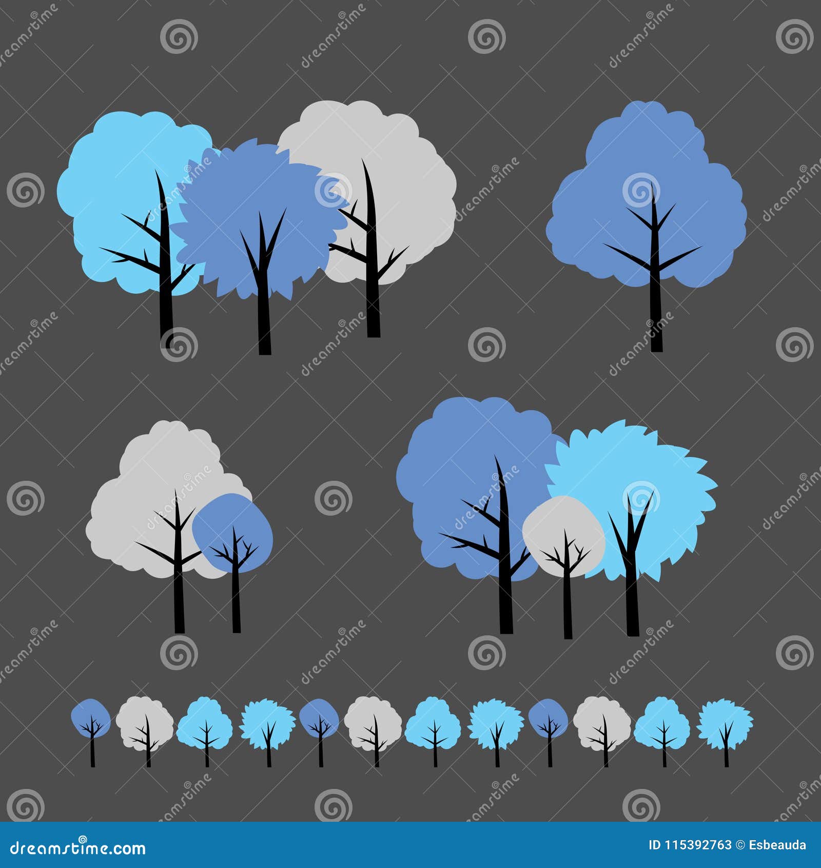 Small Cute Modern Cartoon Tree Stock Vector - Illustration of branch ...
