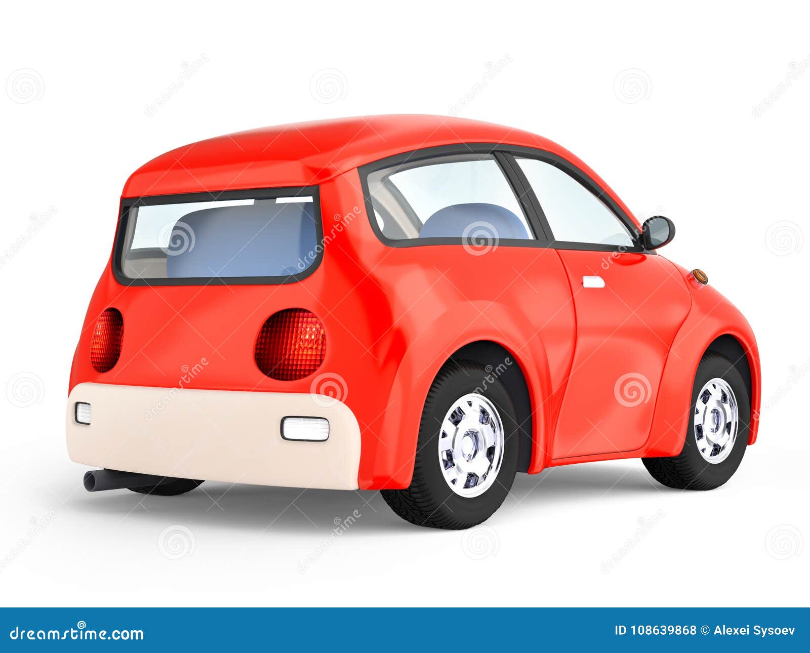 Small cute red car back stock illustration. Illustration of futuristic ...