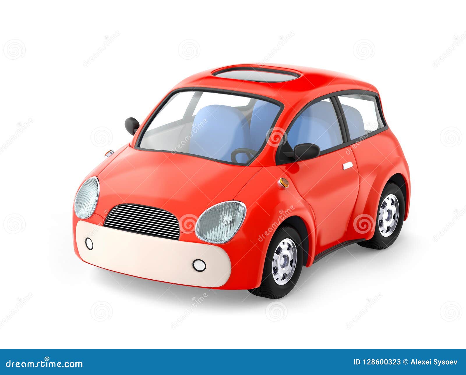 Small cute red car stock illustration. Illustration of futuristic ...