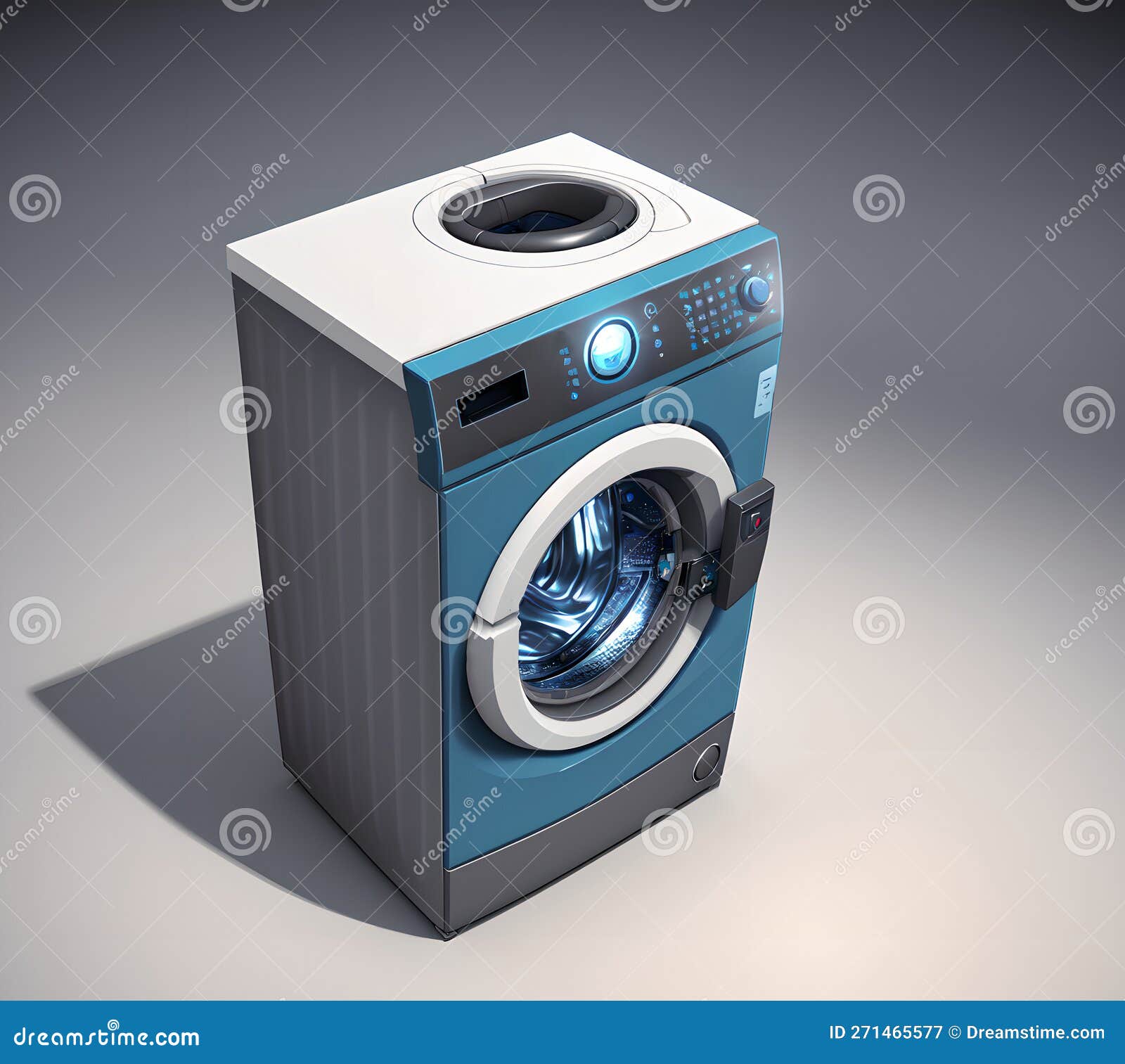 Small Cute Washing Machine Toy, 3D Reference Model. AI Generated Model ...