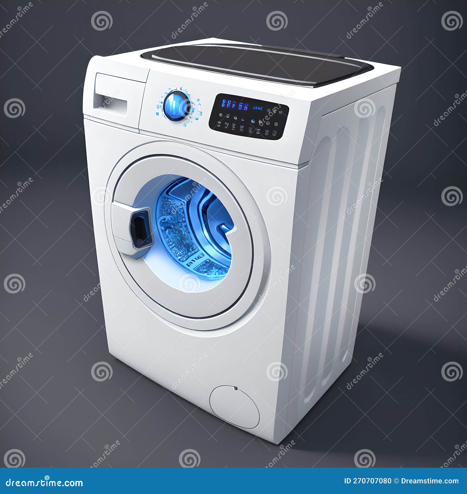Small Cute Washing Machine Toy, 3D Reference Model. AI Generated Model ...