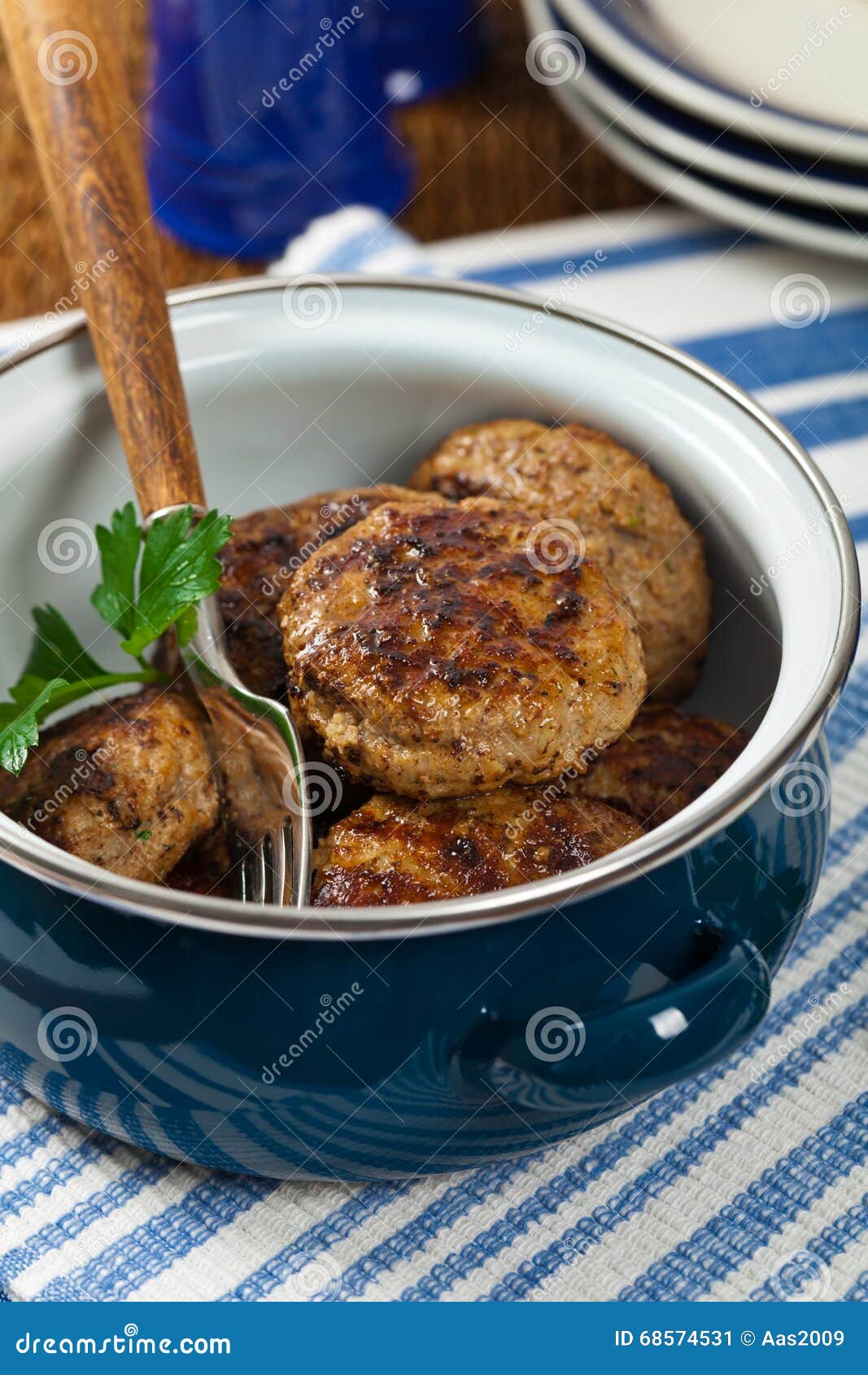 Small Cutlets or Sausage Patties Stock Image - Image of cooking ...