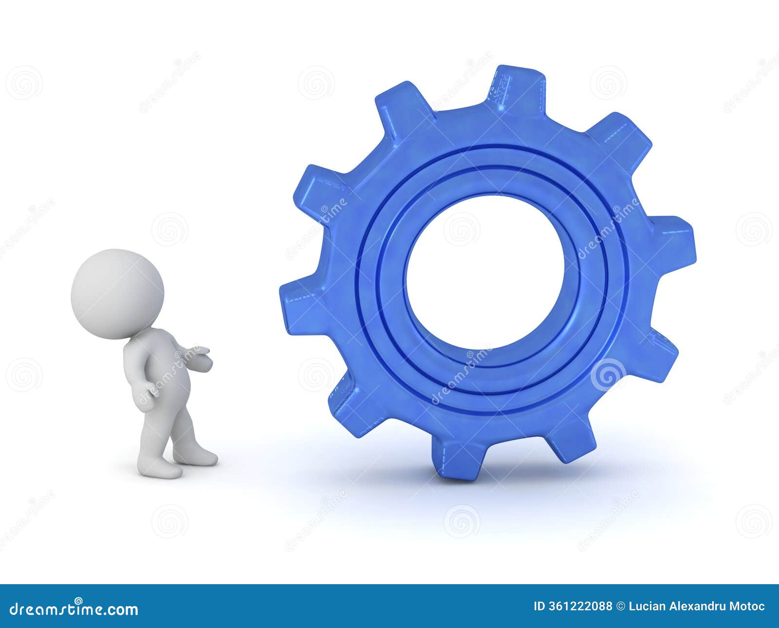 Blue Gear Rotating Smoothly, Representing A Complex Mechanism ...