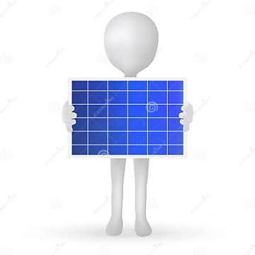 Small 3d Man Hands Holding a Solar Panel Stock Vector - Illustration of ...