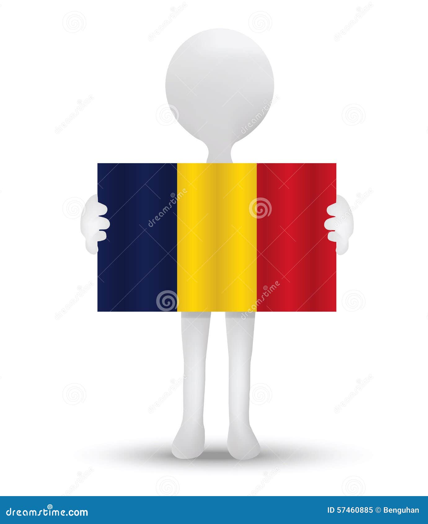 Small 3d Man Holding a Flag of Republic of Chad Stock Vector ...