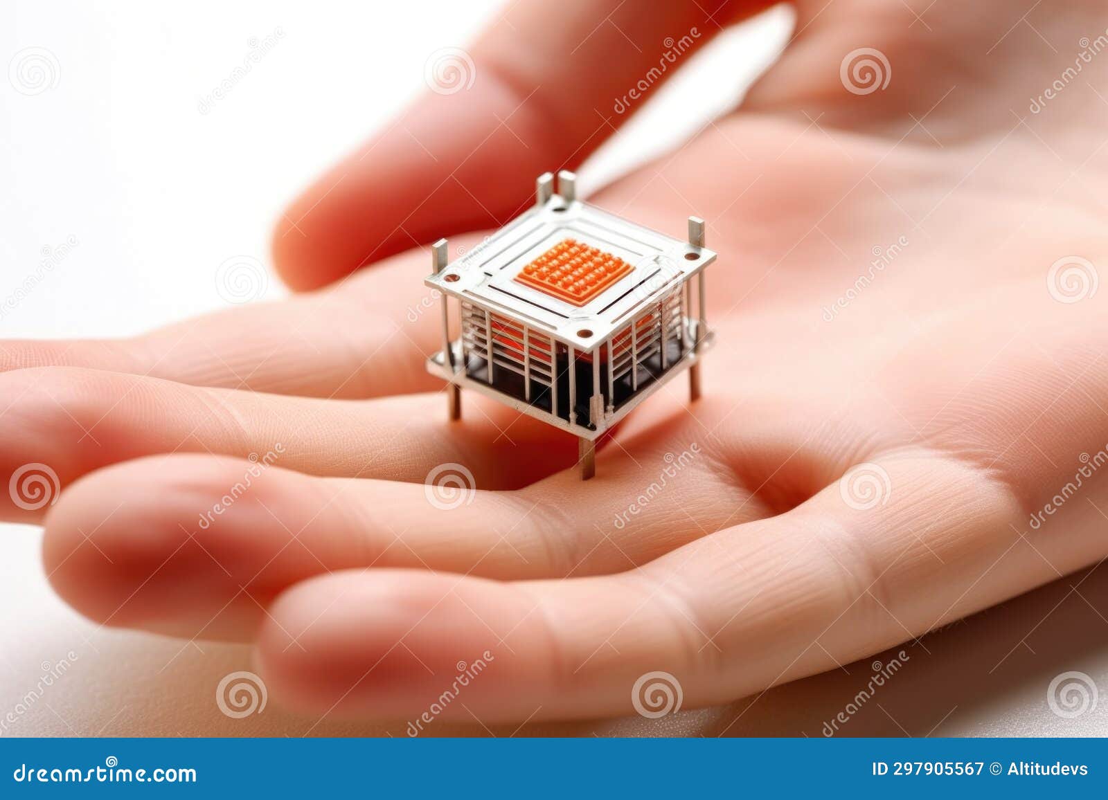 Small 3d Printed Model of a Microchip Stock Image - Image of tech ...
