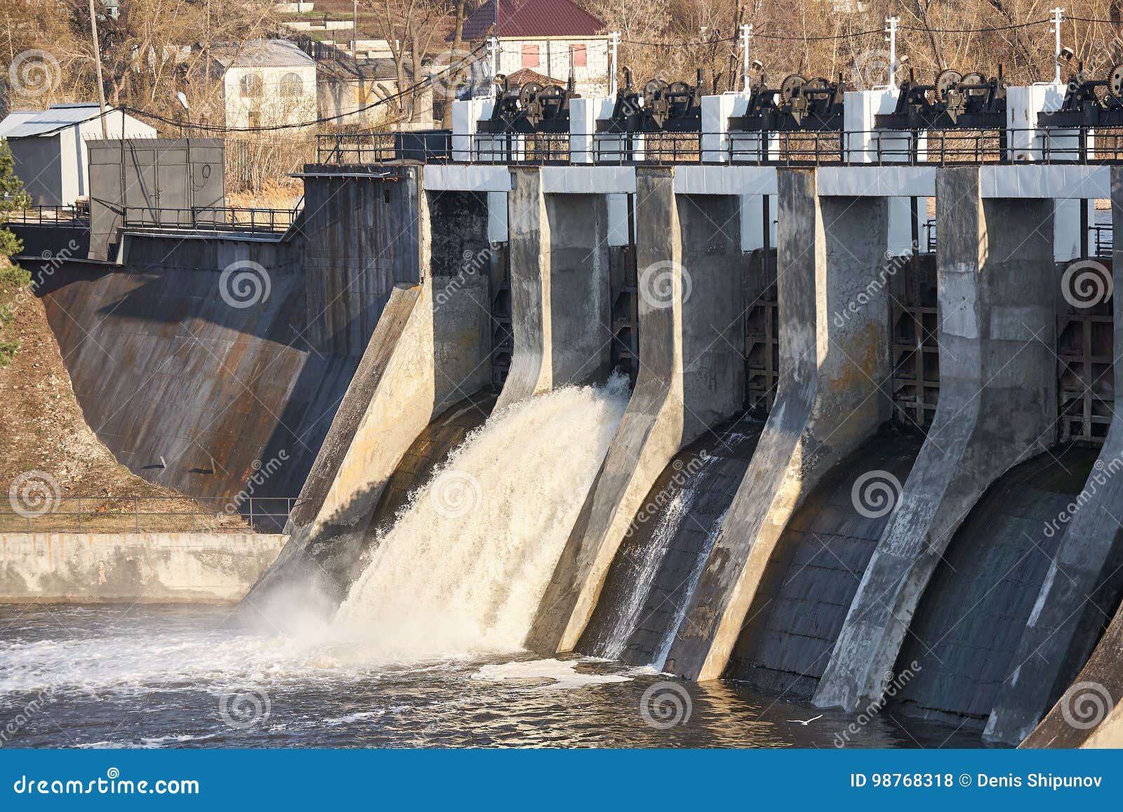A small dam. stock photo. Image of open, powerful, concrete - 98768318