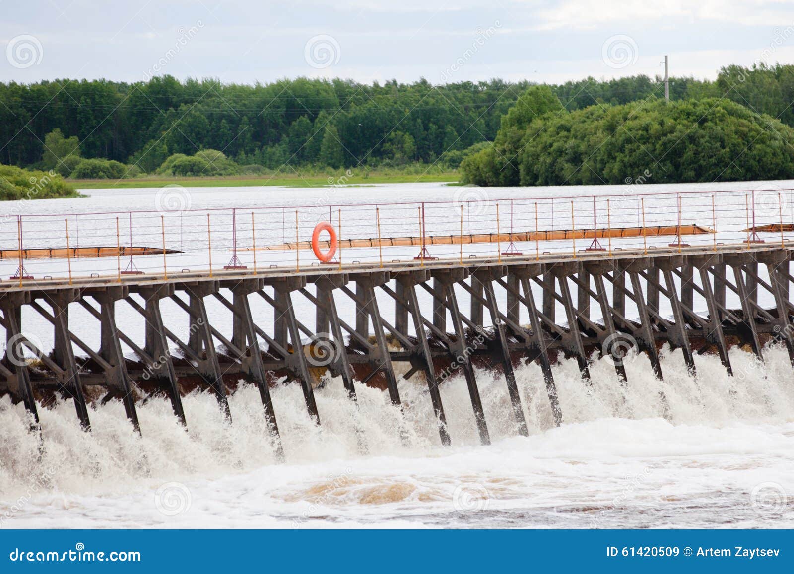 Small dam on the river stock image. Image of background - 61420509