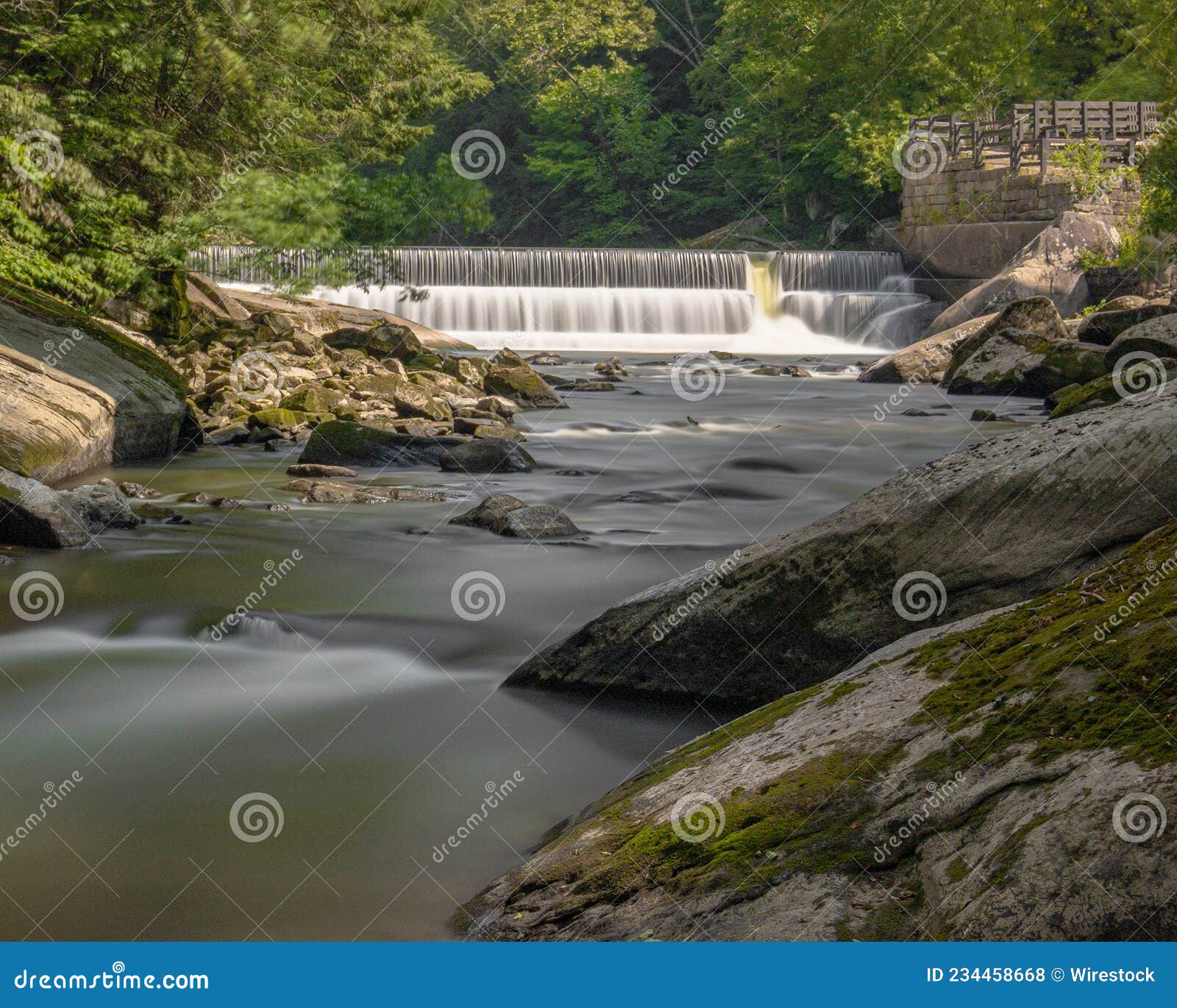 Small Dam on the River in a Forest Stock Photo - Image of outdoor ...
