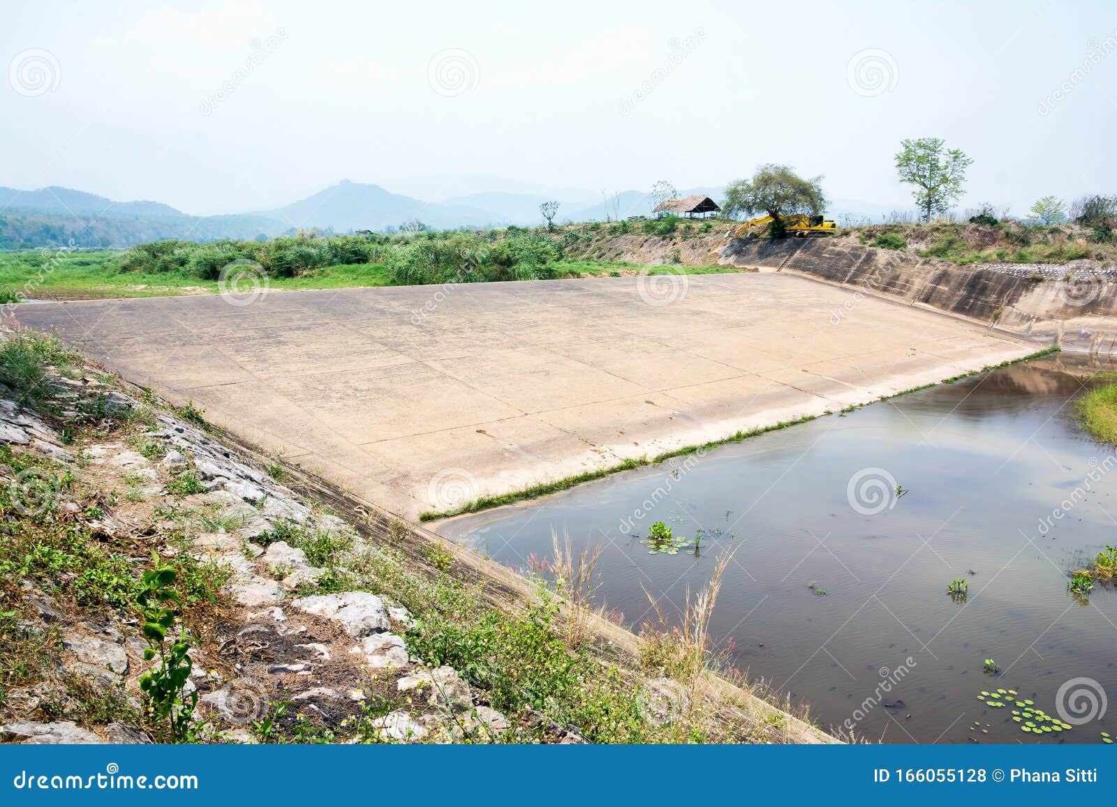 Small Dam at the River Water Release for Excess Capacity of Water until ...