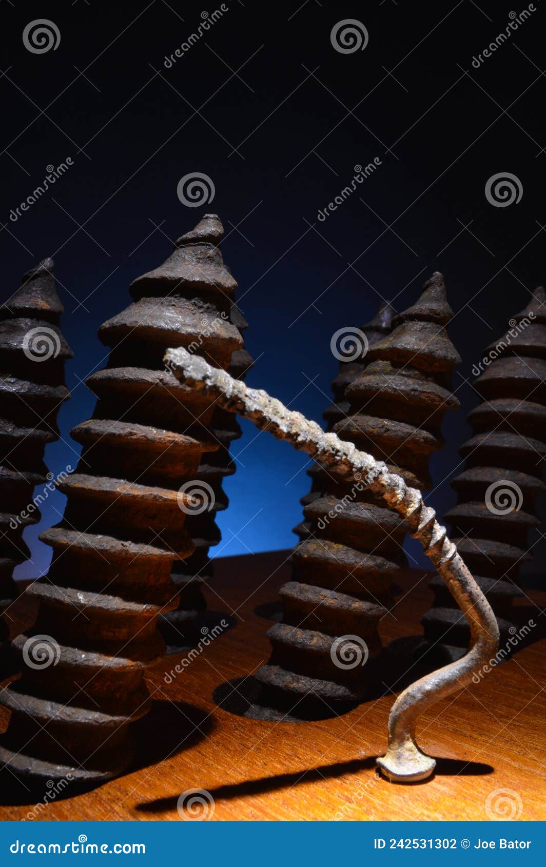 Small, Damaged, Corroded Paired with Oversized Screws Stock Photo ...