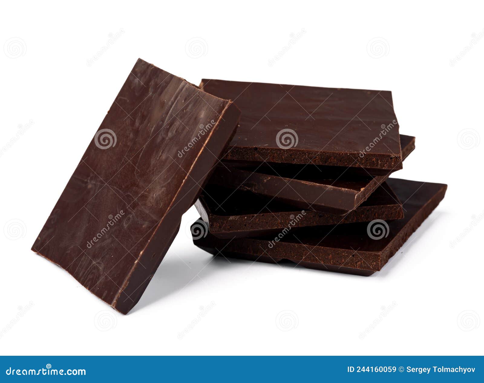 Small Dark Chocolate Pieces Isolated on White Background Stock Image ...