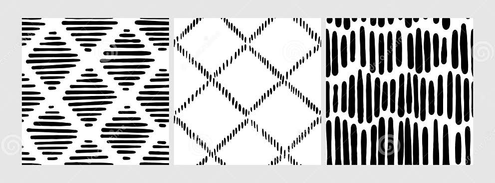 Small Dash Patterns Set. Seamless Minimal Dash Pattern, Small Elements ...