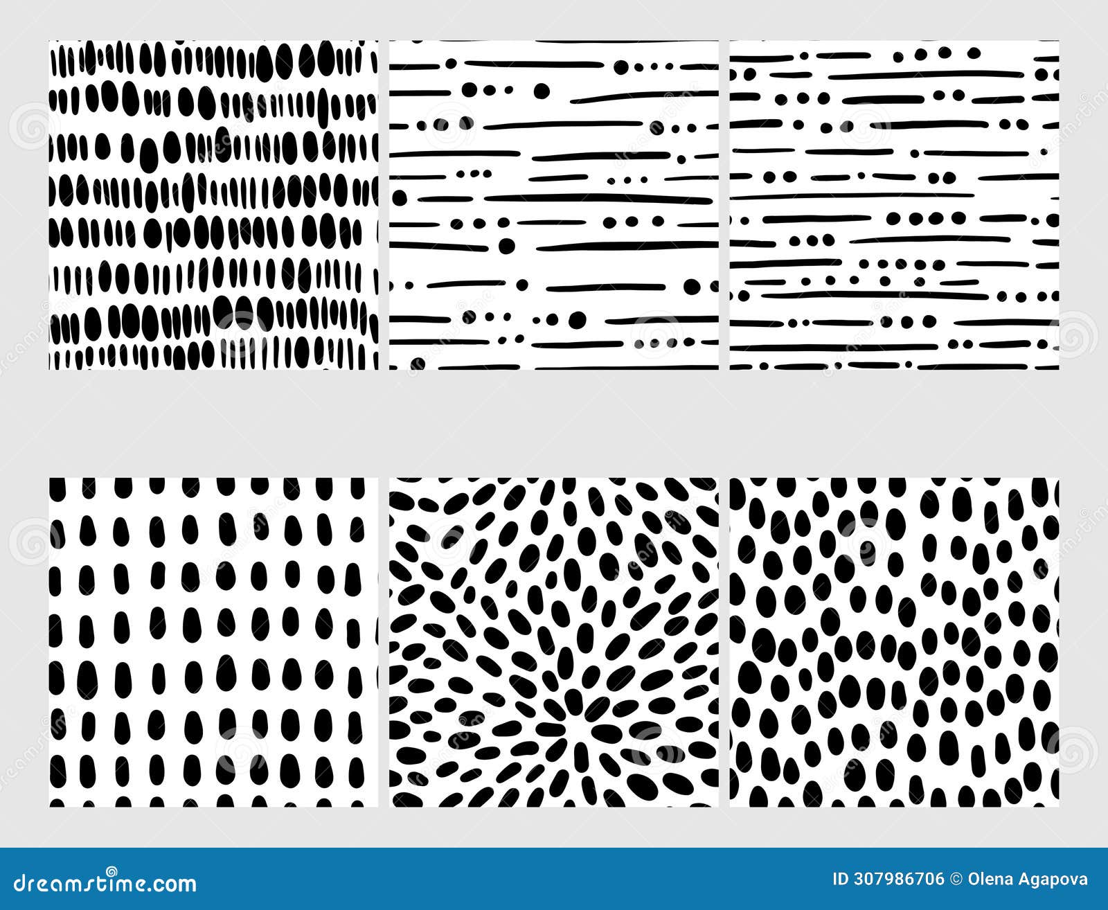Small Dash Patterns Set Seamless Minimal Dash Pattern Small Elements Stock Vector
