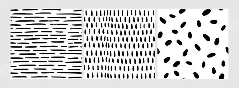 Small Dash Patterns Set. Seamless Minimal Dash Pattern, Small Elements ...