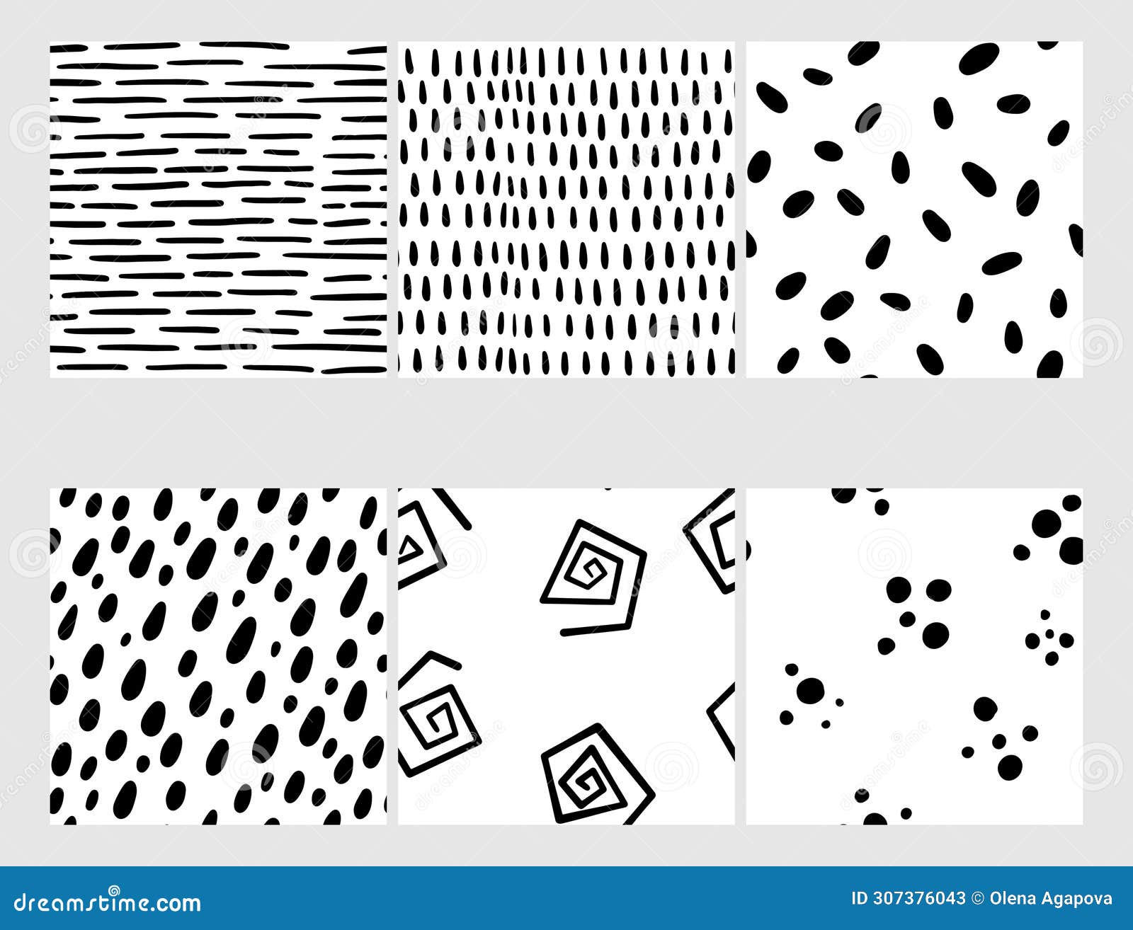 Small Dash Patterns Set. Seamless Minimal Dash Pattern, Small Elements ...