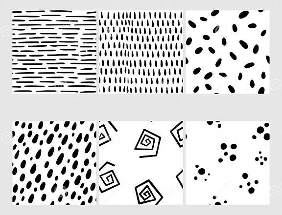 Small Dash Patterns Set. Seamless Minimal Dash Pattern, Small Elements ...
