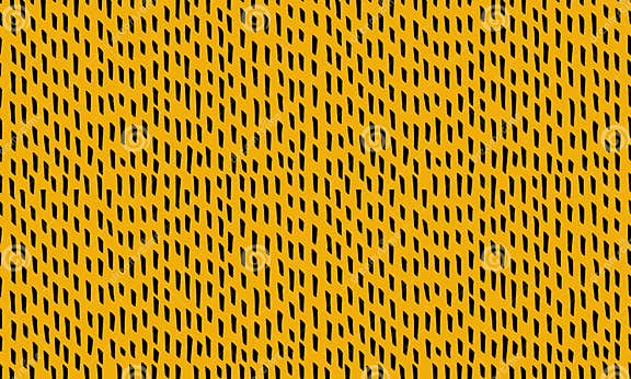Small Dash Seamless Pattern. Hand Drawn Noise Texture on Yellow ...