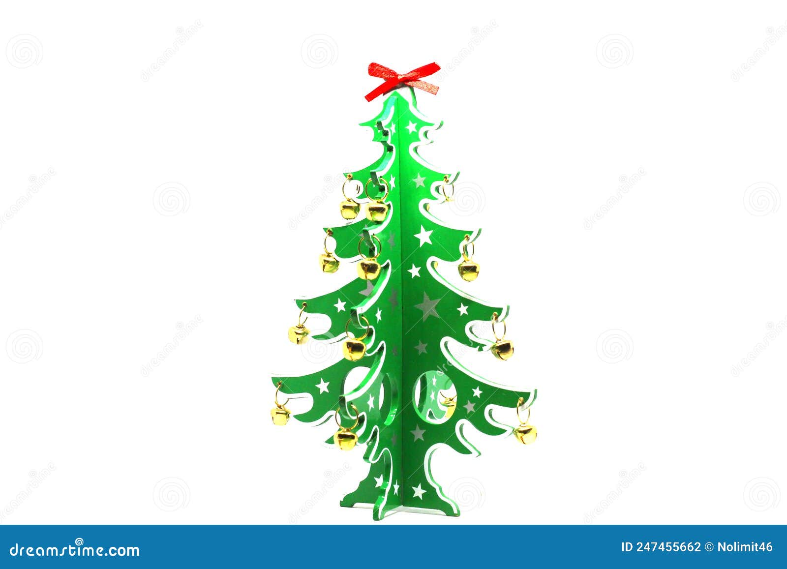 Small Decorated Christmas Tree Isolated on White Background Stock Photo ...
