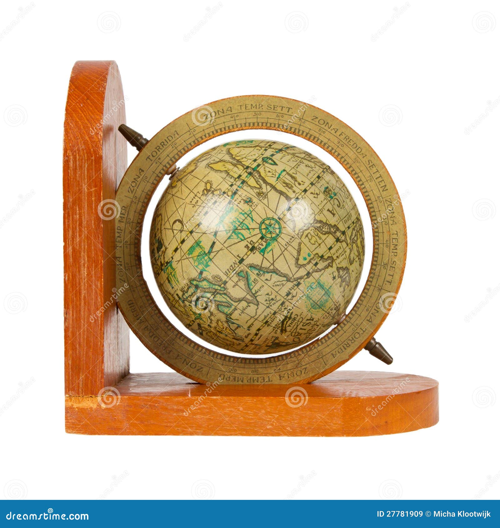 Small Decorative Antique Globe, Isolated Stock Image - Image of ...