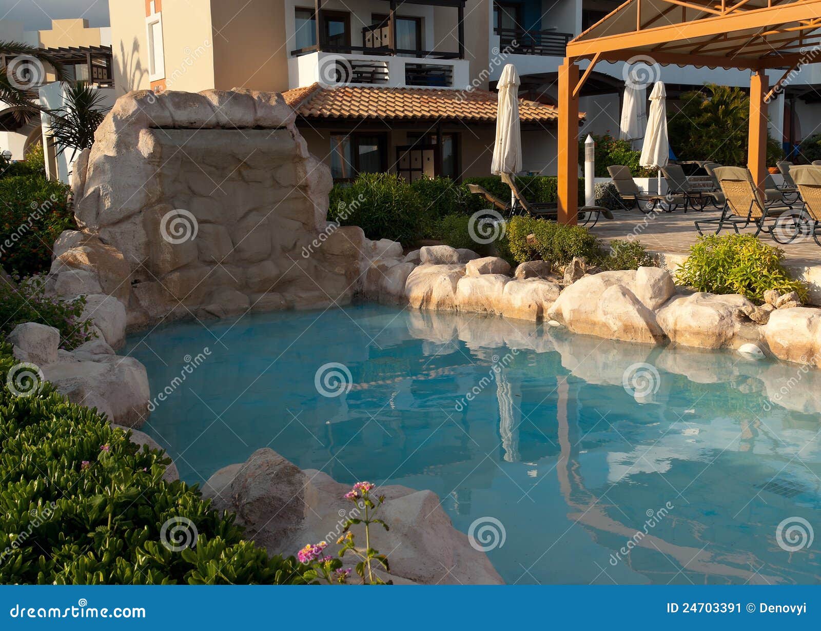 Small Decorative Pool in Greek Style Stock Image - Image of decoration ...
