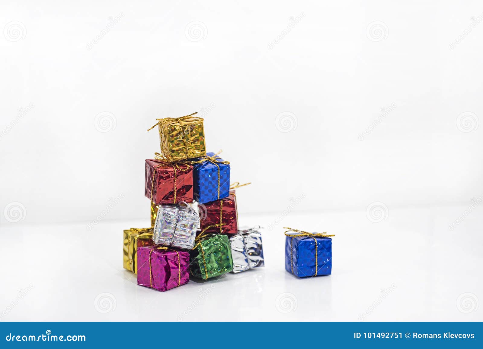 Small Decorative Presents on White Table with. Stock Image - Image of ...