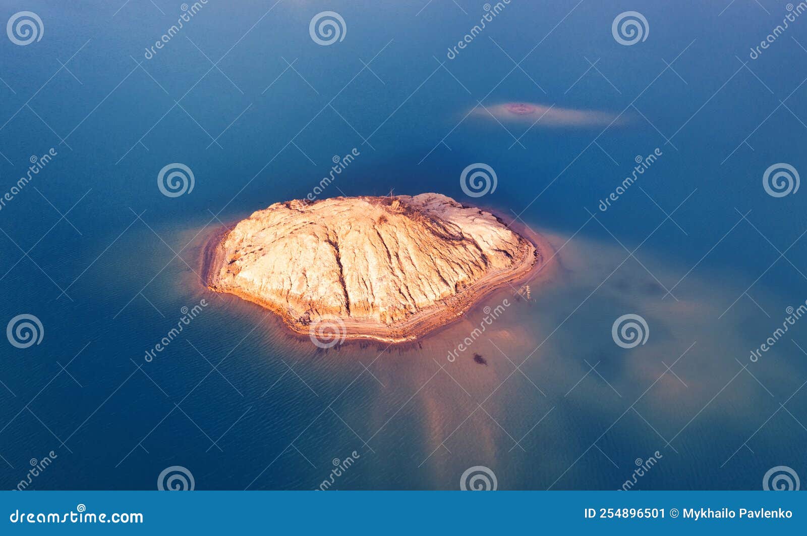 A Small Deserted Island in the Ocean Stock Image - Image of idyllic ...
