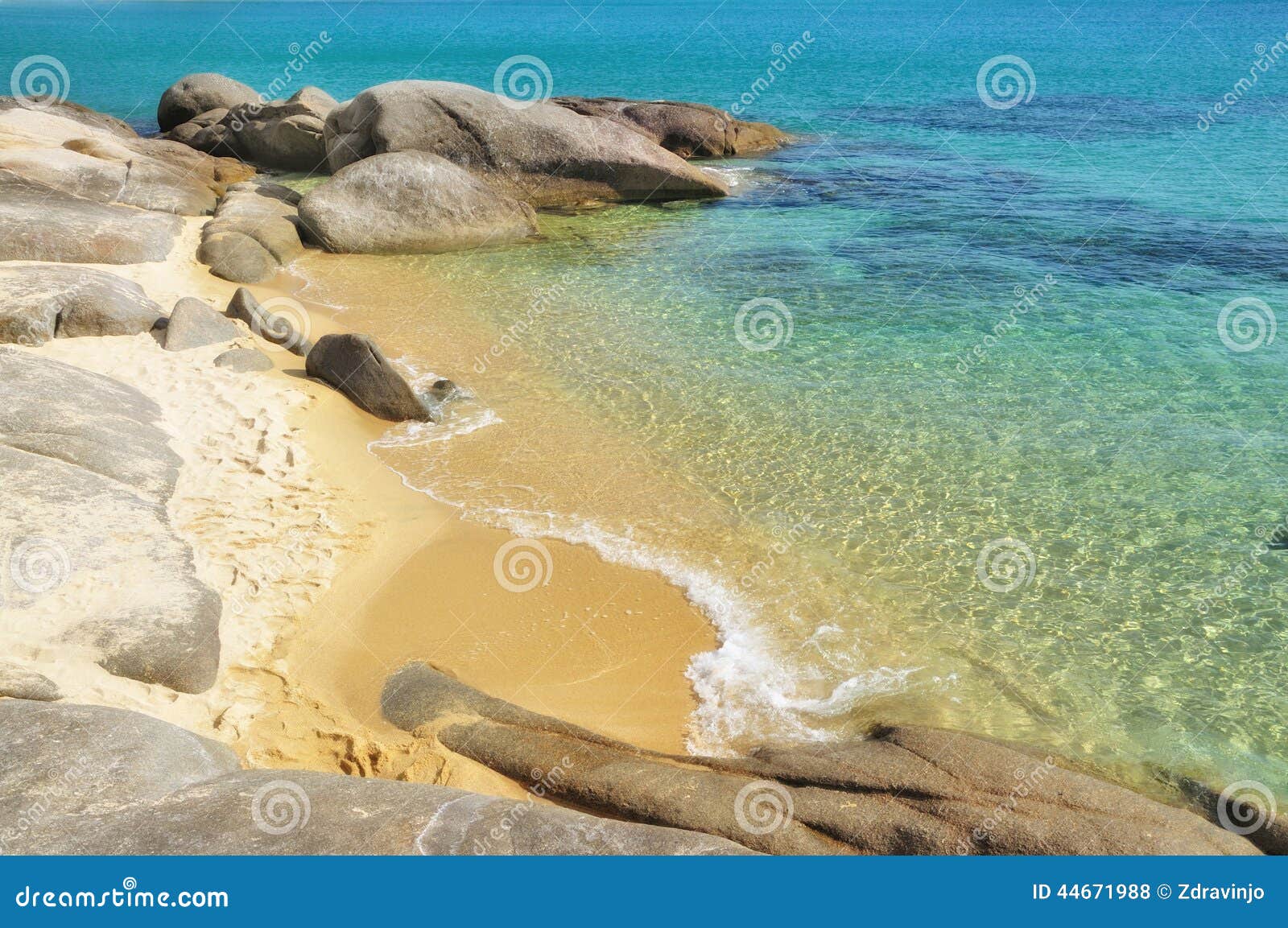 Small deserted sandy beach stock photo. Image of paradise - 44671988